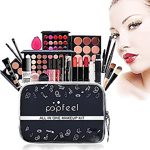 All in One Makeup Kit Makeup Kit for Women Full Kit Multipurpose Makeup Kit-Makeup Brush Set,Eyeshadow Palette,Lip Gloss Set, Makeup Bag,Eyebrow Pencil,Mascara and Face Makeup