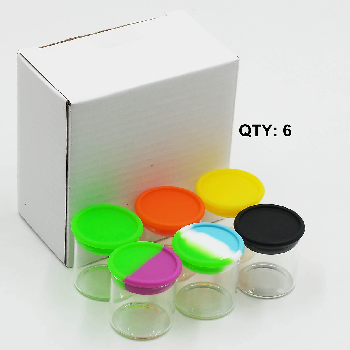 vitakiwi 15ml Glass Wax Concentrate Container Airtight with Silicone Lid Multi Use Jars (6)