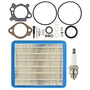 MOTOKU Carburetor Overhaul Carb Rebuild Air Filter Kit for Briggs & Stratton 498260 492495 493762 5 HP Quantum Vertical Shaft Engine Lawn Mower Yard Machine Sears for Craftsman 4 Cycle Snowblower
