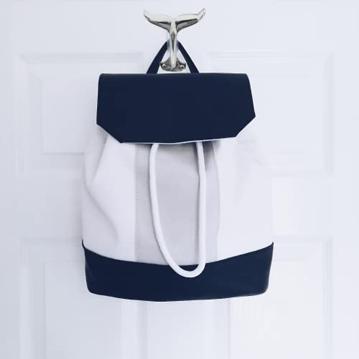 Needzo Nautical Whale Tail Hook, Heavy Aluminum Cast Wall Hooks Decorative Coastal Home Decor, 8 inches