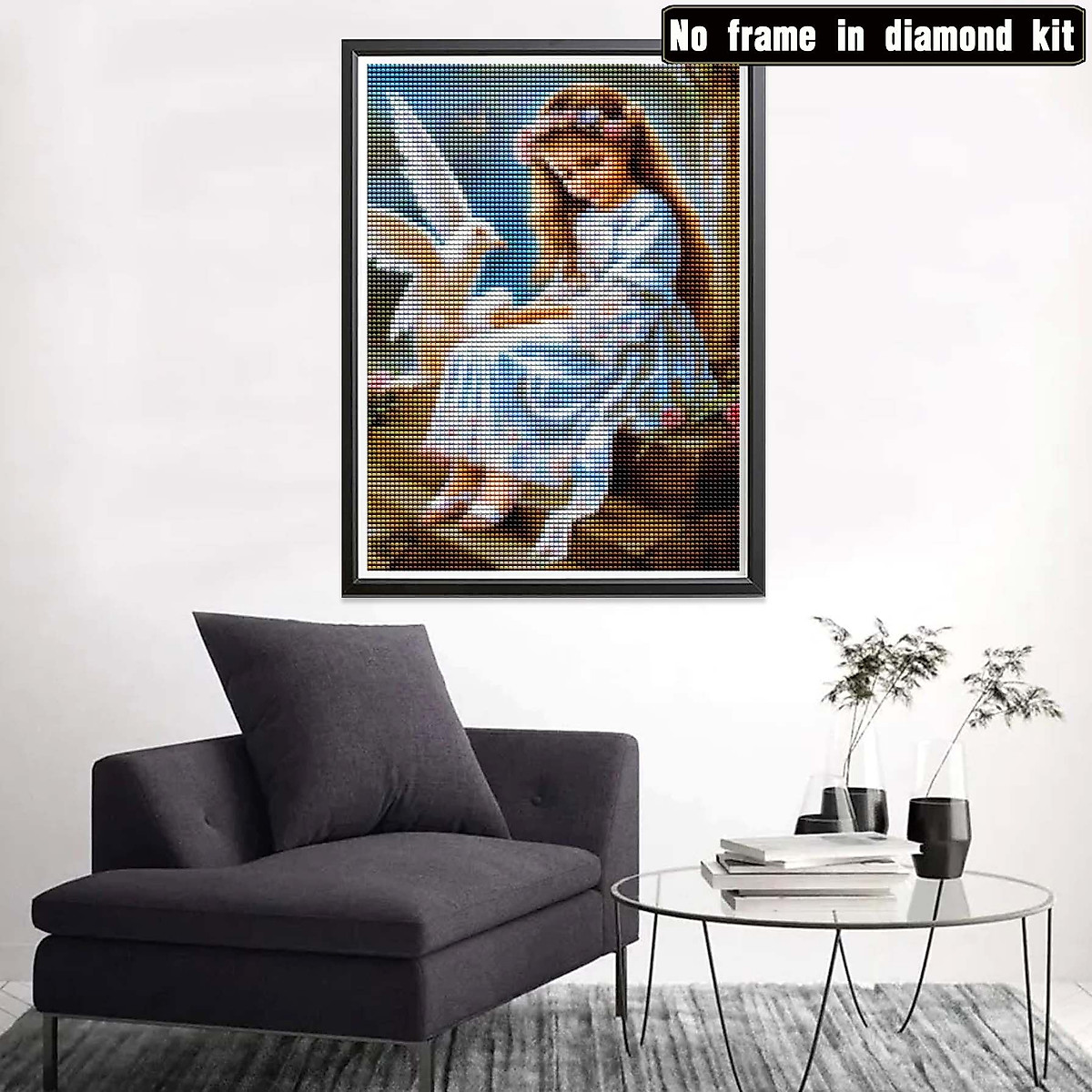 Sheehow 5D Diamond Painting Kits for Adults Angel Girl, Full Drill Diamond Art Pigeons, Gem Pictures by Numbers Art, DIY Cross Stitch Jewel Art Rhinestone Craft for Home Wall Decor 12X16 inch