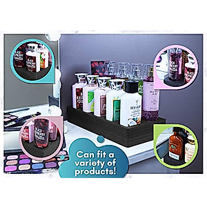 Polar Whale 2 Lotion and Body Spray Stand Organizers Tray Washable Waterproof Insert for Home Bathroom Bedroom Office 6 x 9.75 x 2 Inches 10 Slots Black 2pc Pair Set