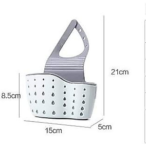 Kitchen Sink Shelf Soap Sponge Drain Rack Holder Double Decker Hanging Basket Storage Suction Cup Kitchen Organizer Sink Accessories Wash Dropshipping, 1Pcs (Beige)