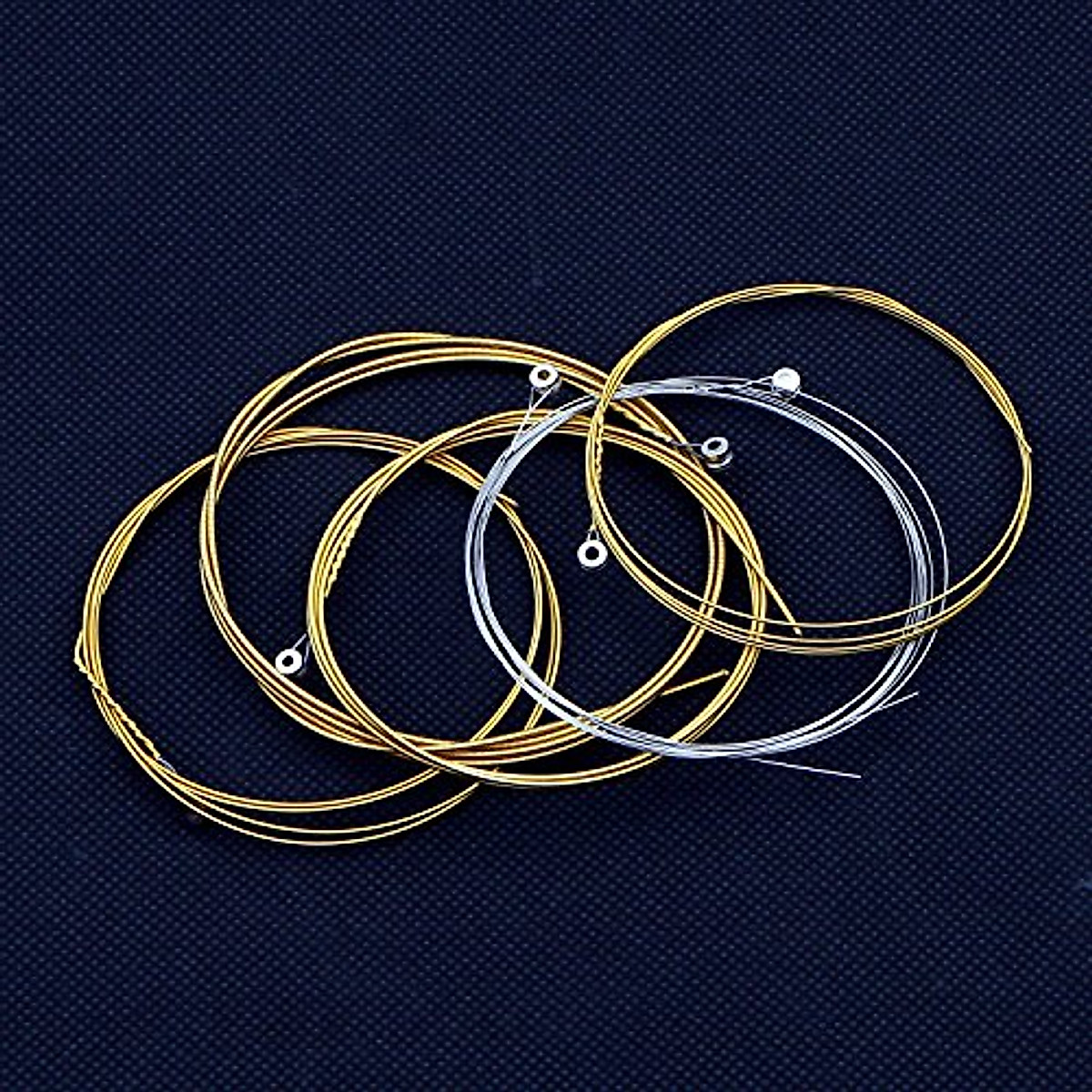 Acoustic Guitar Strings Nickel Alloy Strings Set, 6 Guitar Stings, E-010, B-013, G-023, D-030, A-036, E-046, Clear and Gold