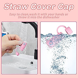 5PCS Straw Cover Cap for Stanley Cup, Silicone Straw Topper fit Stanley 30&40 Oz Tumbler with Handle, 10mm Drinking Straw Tip Covers for Stanley Cups Accessories. (Color 1)