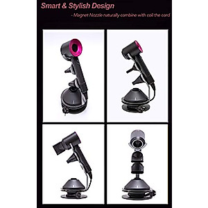 Supersonic Hair Dryer Premium Stand Holder ( Crab part : PU Coating) with Veil Cord Stand Organizer arrangement, Invisible Wire Storage Bathroom & Bedroom Stand Holder [Upgrade]