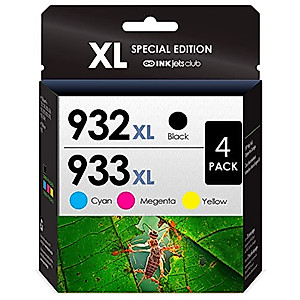 INKjetsclub Compatible Ink Cartridge Replacement for HP 933XL 932XL 933 932 XL for OfficeJet 6600 6700 7610 7612 7510 7110 6100 Printer(Black Cyan Magenta Yellow) 4 Packs