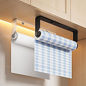 Lazysheep Paper Towel Holder Under Cabinet for Kitchen，Self Adhesive or Screw Mounting Paper Towel Holder，Wall Mount Paper Towel Holder Paper Roll Holder No Drilling Suitable for Kitchen Bathroom