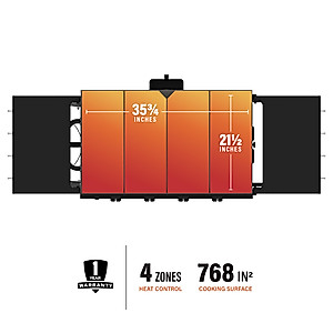 Blackstone 36 Inch Gas Griddle Cooking Station 4 Burner Flat Top Gas Grill Propane Fuelled Restaurant Grade Professional 36” Outdoor Griddle Station with Side Shelf (1554)