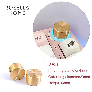 ROZELLA HOME Suitable for TM680/KT68/GK68 Upgrade Knob 2 PCs Pack, Aluminum Alloy, Upscale Electroplating, Mechanical Keyboard Upgrade Accessories(Champagne Gold)