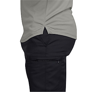 Men’s Polo Golf Shirt with Round Hem - Dry Fit 4-Way Stretch Fabric, Moisture Wicking, Anti-Odor & UPF50+. Side Split Hems Charcoal