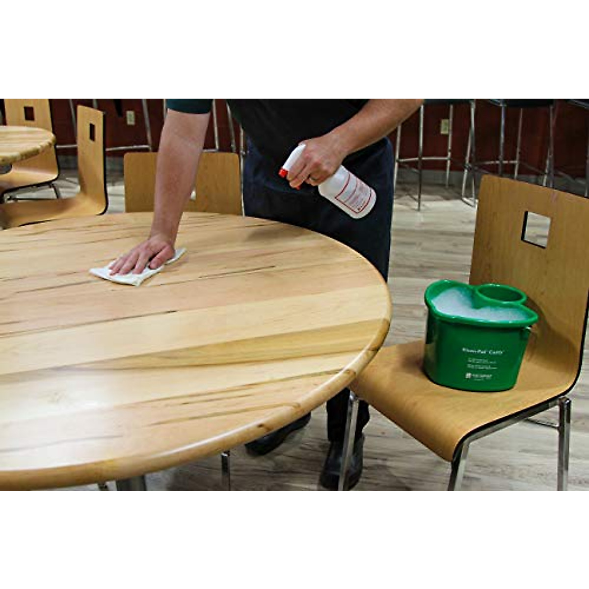 San Jamar KP500 Kleen-Pail Commercial Cleaning Caddy System, Green