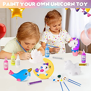 Officygnet Unicorn Toys for Girls Age 4 5 6 7 8 9 10 11 12 Year Old, Unicorn Painting Kits with 5 Squeeze Toys, Arts and Crafts Kits for Kids Ages 4-8 6-8 8-12, Ideal Christmas Birthday Gift for Girls