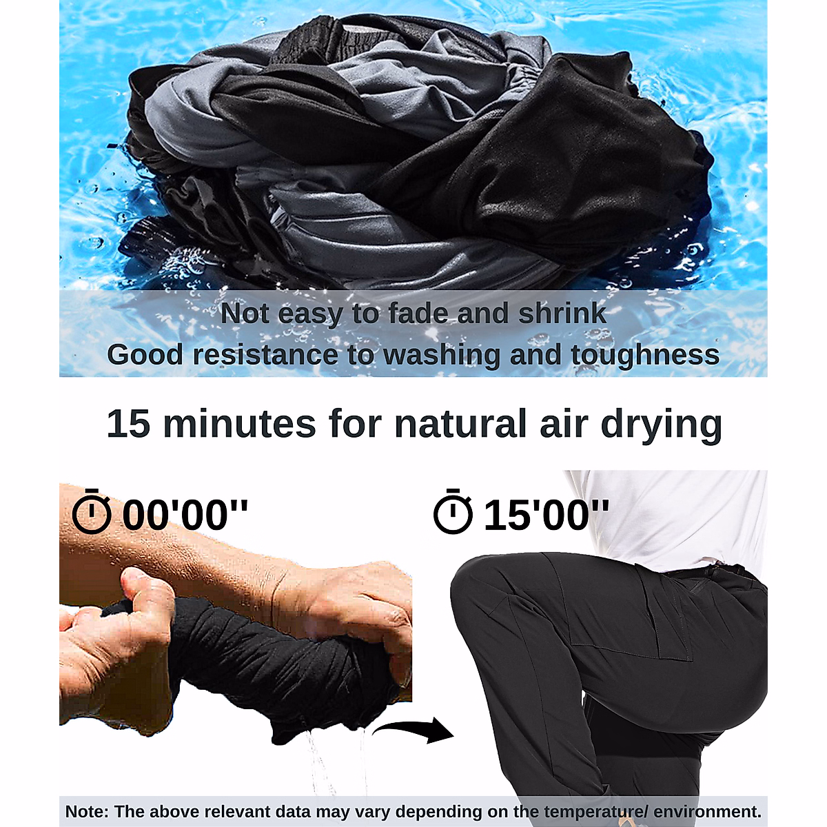 NATUVENIX Hiking Pants for Men, Lightweight Mens Travel Pants Quick Dry Fishing Pants Men Water Resistant Outdoor Pants Work