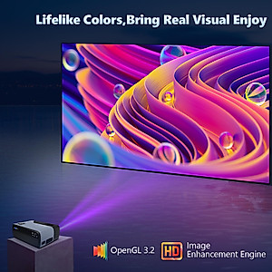 EUG Mini Projector for iPhone iPad Laptop, Outdoor Portable Projector 4K with WiFi Bluetooth, 2023 Android Smart Projector with Apps, Native 1080P LED Movie Video Projectors for Home Theater Office