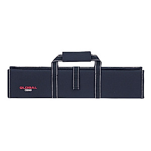 Global G-668/16, Knife Roll with Handle and 16 Pockets, Black