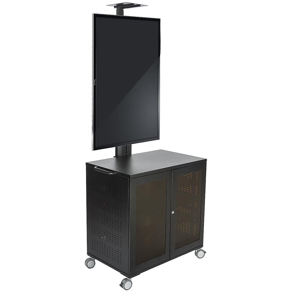 Displays2go LPGP36AV7 Portable TV Stand with Locking Storage Cabinet, 30-84 Inch VESA Mount