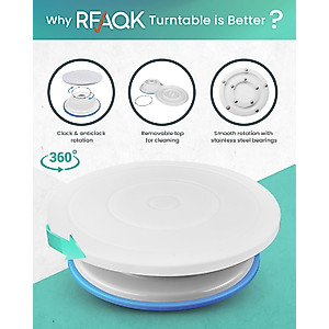 65PCs Cake Decorating Kit Baking Supplies Tools with Non-Slip Cake Turntable-Cake leveler- 24 Numbered Icing Piping Tips, Pattern Chart & EBook- Straight & Angled Spatula-30 Piping Bags- 3 Scraper Set