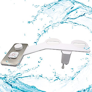 Bidet Attachment, Non Electric Dual Nozzle Self Cleaning Feminine Butt Wash Bidet Attachment,7/8 Inch Tee Slim Bidet Toilet Seat Attachment