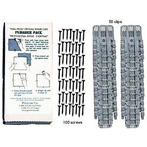 Prest-On Insta-back 1/2 Inch Drywall Fastner Clip Plumbers DIY 50 Pack with 100 Screws Instaback