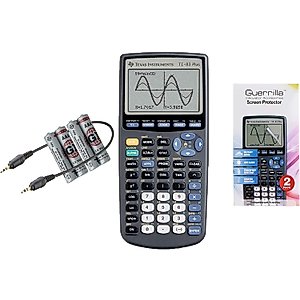 TI 83 Plus Graphing Calculator with Guerrilla Military Grade Screen Protector Set, Certified Reconditioned (New Model)
