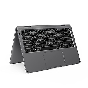 HYUNDAI HY HyFlip 13.3 inch Touch Screen Laptop, Intel Apollo Lake Celeron N3350, 4GB RAM, 64GB eMMC, Windows 10 Home S, MicroSD Slot, 13.3" 1920x1080 FHD Display, WiFi & Bluetooth Space Grey, 5000mAh