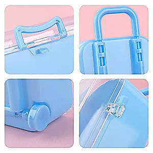 Framendino, 4 Pack Mini Plastic Travel Hard Suitcase Box Reception Candy Case for Wedding Decoration Large