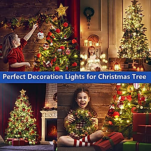 Decute 300LED Christmas String Lights Outdoor Waterproof 105FT UL Certified with End-to-End Plug 8 Modes, Warm White Indoor Starry Fairy Lights for Christmas Tree Patio Garden Wedding Party Decor