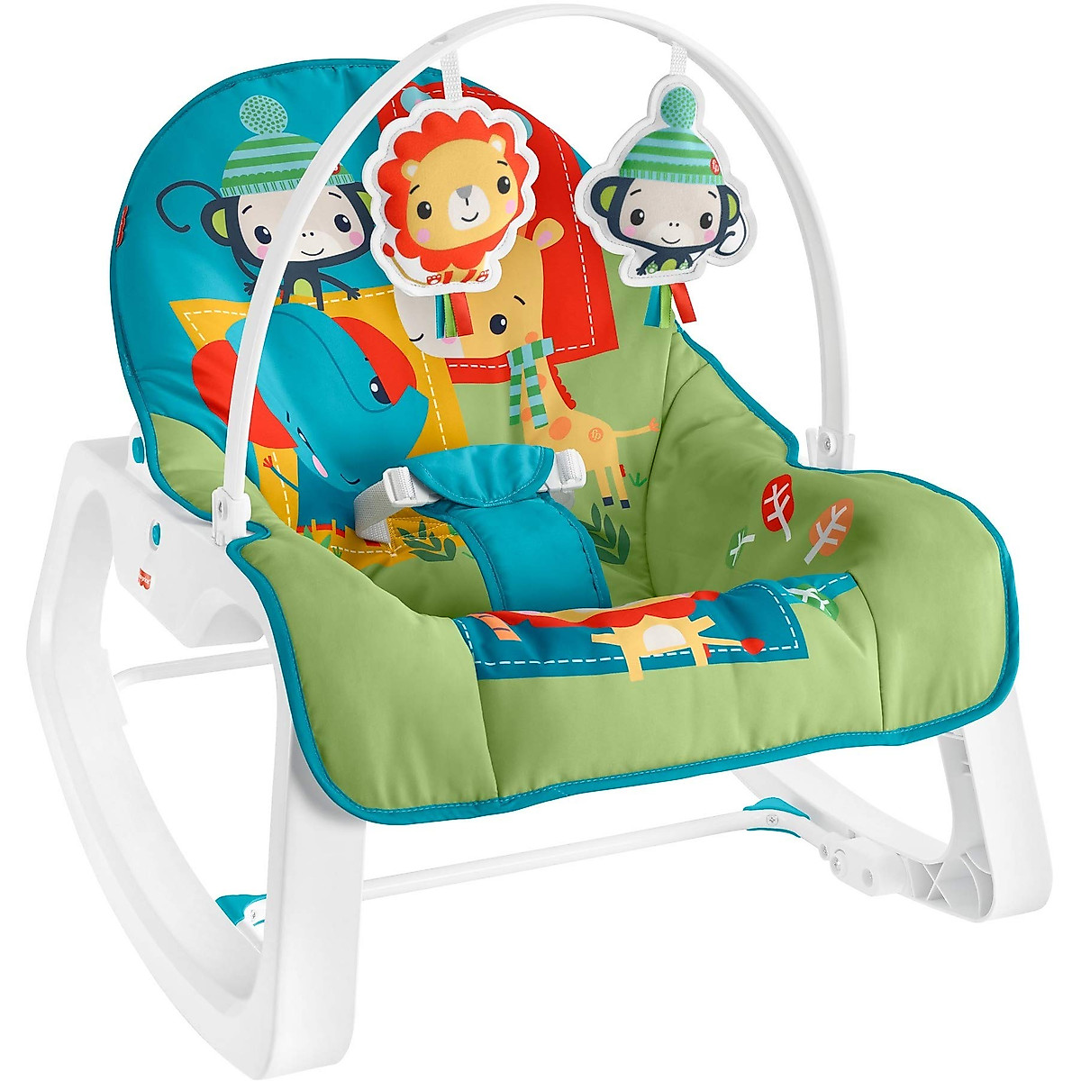 Fisher-Price Infant-to-Toddler Rocker – Jungle Blocks, portable baby rocking chair with toys for soothing or play [Amazon Exclusive]