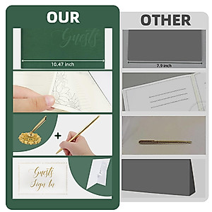 slcinwzdt Wedding Guest Book Set,Velvet Wedding Guest Book with Pen Polaroid Guest Book for Wedding 10.5" x 8"Guest Sign in Book Wedding Reception Funeral Bridal Baby Shower Party 100 Pages