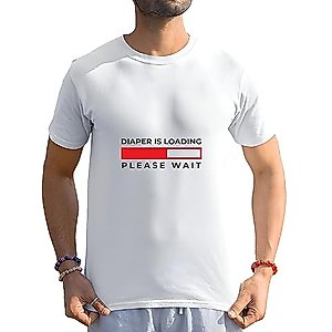 Funny Diaper Loading Quote Gift for New Parents and Baby Shower Celebrations Men Women White Gray Multicolor T shirt