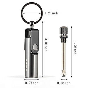 SOMGEM Permanent Match Keychain 2 Pack, Kerosene Refillable, Waterproof Flint Fire Starter for Outdoor Camping Emergency Survival Gear