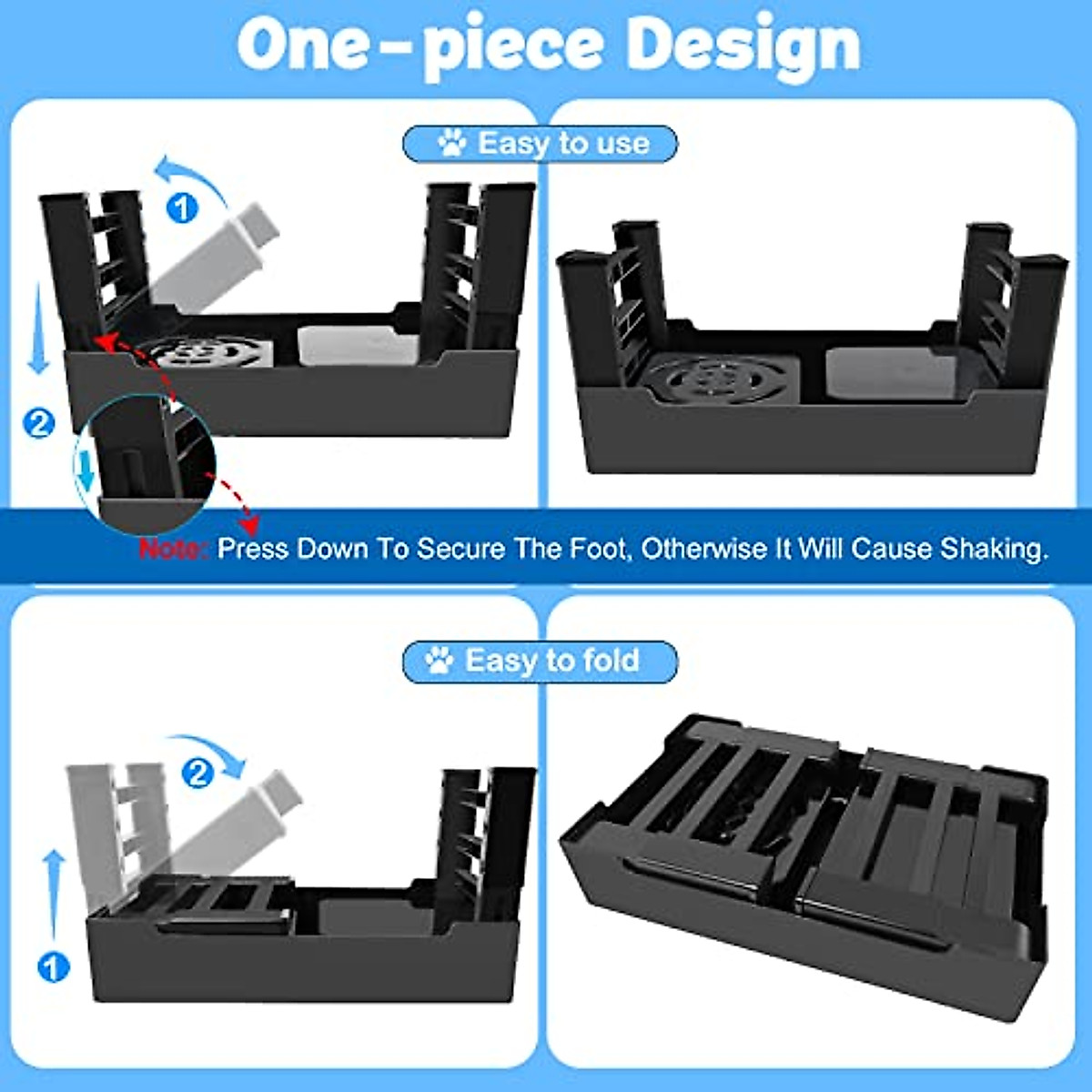 ikuso 2-in-1 Elevated Slow Feeder Dog Bowls 4 Height Adjustable Raised Dog Bowls with No Spill Water Bowl and Non-Skid Silicone Mat Non-Toxic Slow,Mess Proof,Non-Tip，Protect Dog Spine