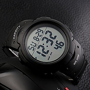CakCity Mens Digital Sports Watch LED Screen Large Face Military Watches for Men Waterproof Stopwatch Alarm Simple Army Watch