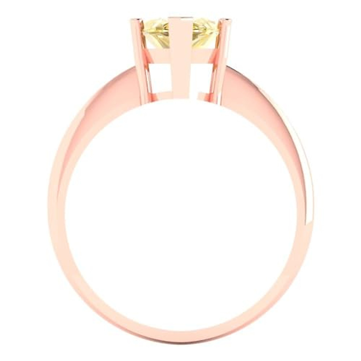 Clara Pucci 2.50 ct Marquise Cut Solitaire Yellow Simulated Diamond Engagement Bridal Promise Anniversary Ring 18K Rose Gold Size 10