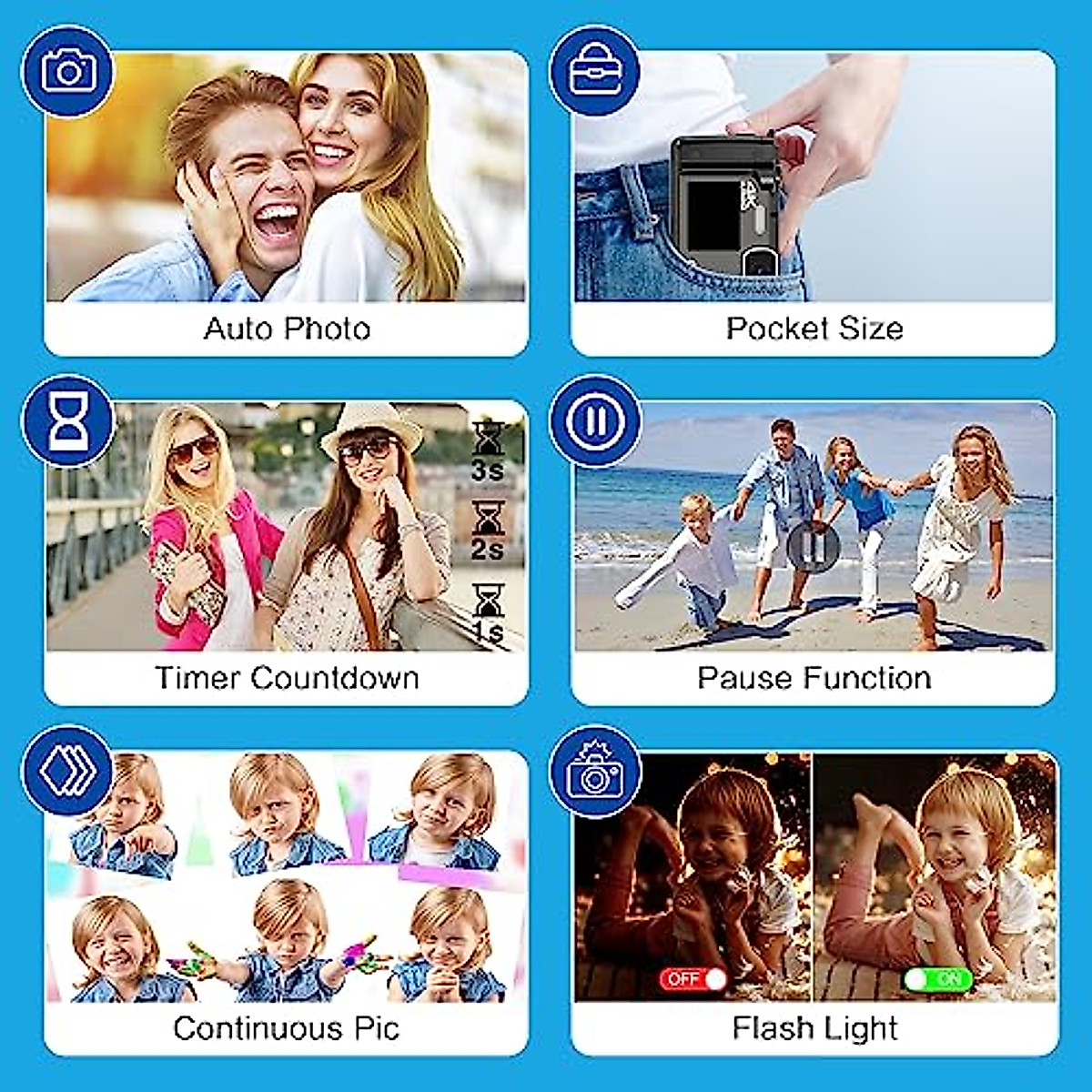 4K Digital Camera,Vmotal UHD 64MP Photo 4K/60FPS Video,Dual Screens/16x Zoom/Time-Lapse/Slow-Motion/with WiFi/Autofocus Vlogging Camera Beginner