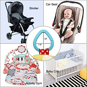 MARUMINE Baby Crib Stroller Hanging Rattle Toy with Teether, Car Seat Toys for 0-12 Months Infant (Monkey)