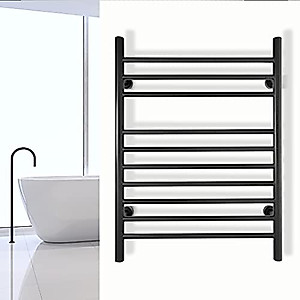 WarmlyYours TW-F10KS-HP Infinity Towel Warmer, Black, Dual Connection, 10 Bars