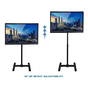 Mount-It! Portable TV Floor Stand | Universal Pedestal for 13-42 Inch TVs and Monitors | Height Adjustable 29.5-52 Inches | VESA up to 200x200 mm | Lightweight Indoor & Outdoor TV Mount with Tilt