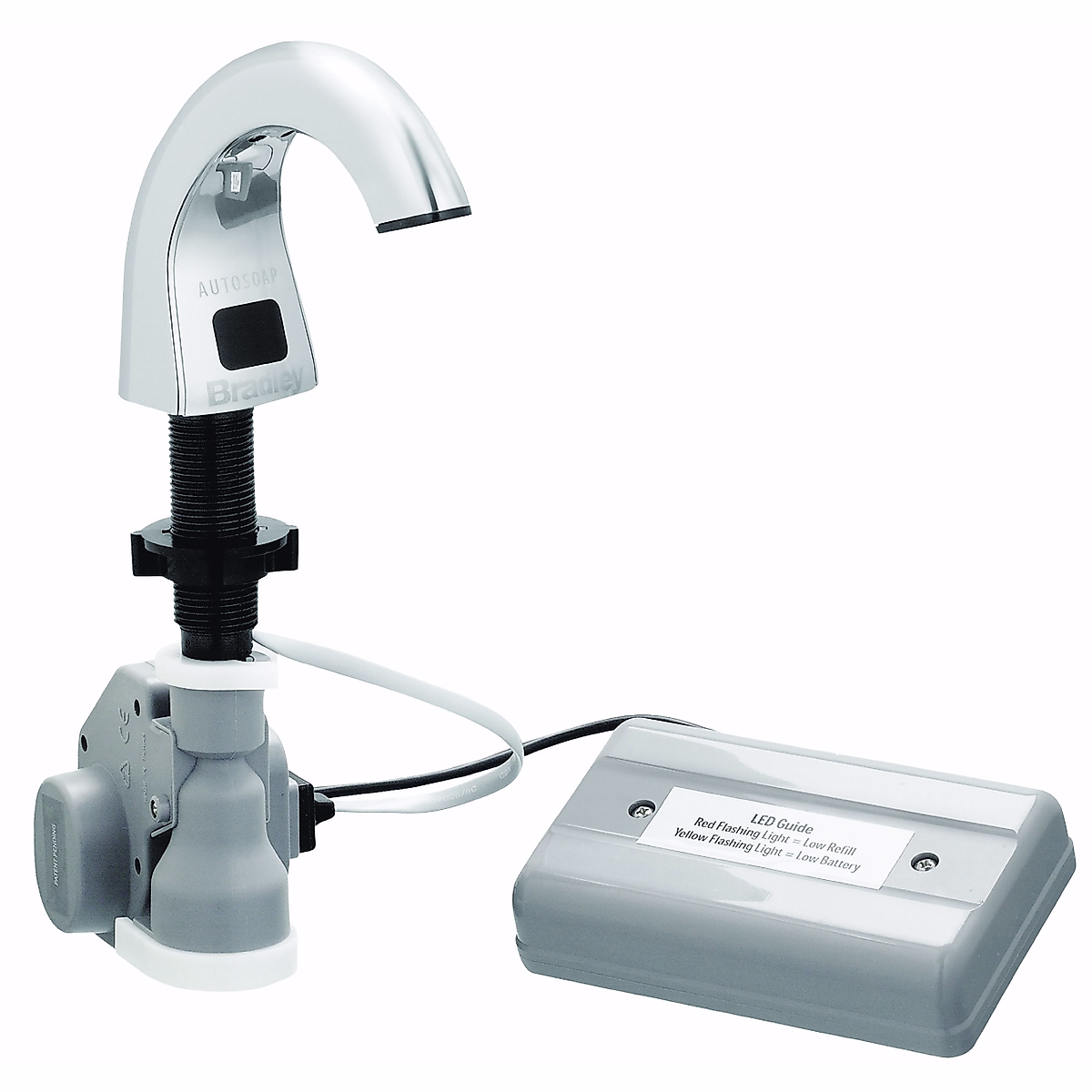 Bradley Emergency Fixtures 6315-000000 Lavatory Mounted Sensored Soap Dispenser, 27 oz. Capacity, 5-1/2" Spout