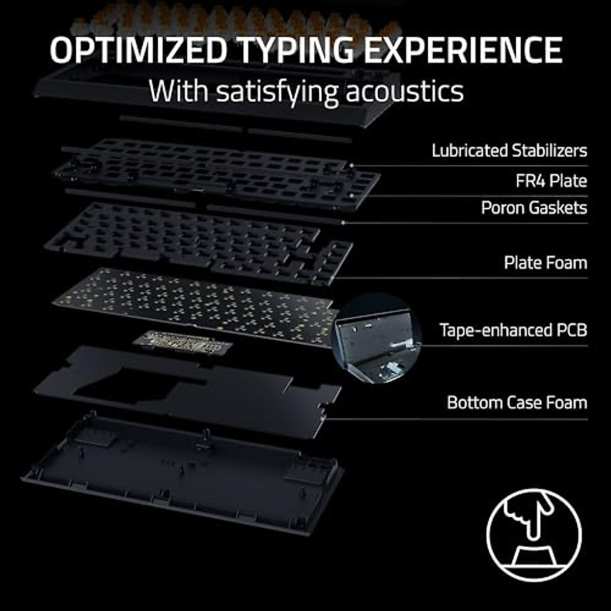 Razer BlackWidow V4 75% Mechanical Gaming Keyboard: Hot Swappable Design - Compact & Durable - Orange Tactile Switches - Chroma RGB - Roller & Media Keys - Wrist Rest Snap Tap - White