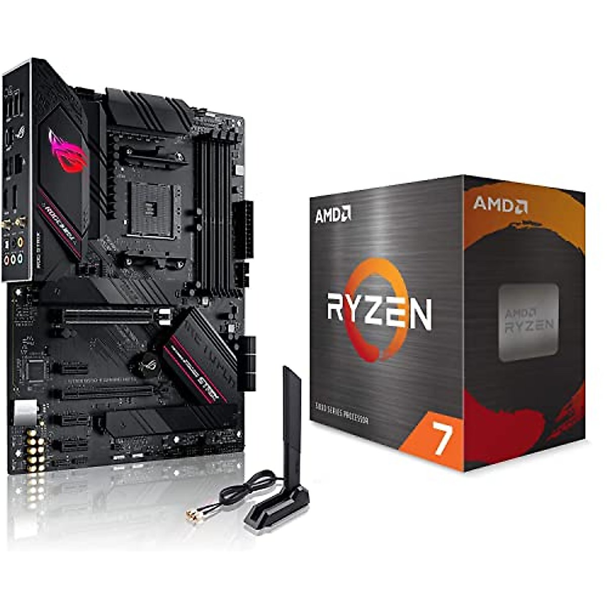 Micro Center AMD Ryzen 7 5800X 8-core 16-Thread Unlocked Desktop CPU Processor Bundle with Asus ROG Strix B550-F Gaming WiFi II AMD AM4 ATX Gaming Motherboard (PCIe 4.0, WiFi 6E, 2.5Gb LAN)