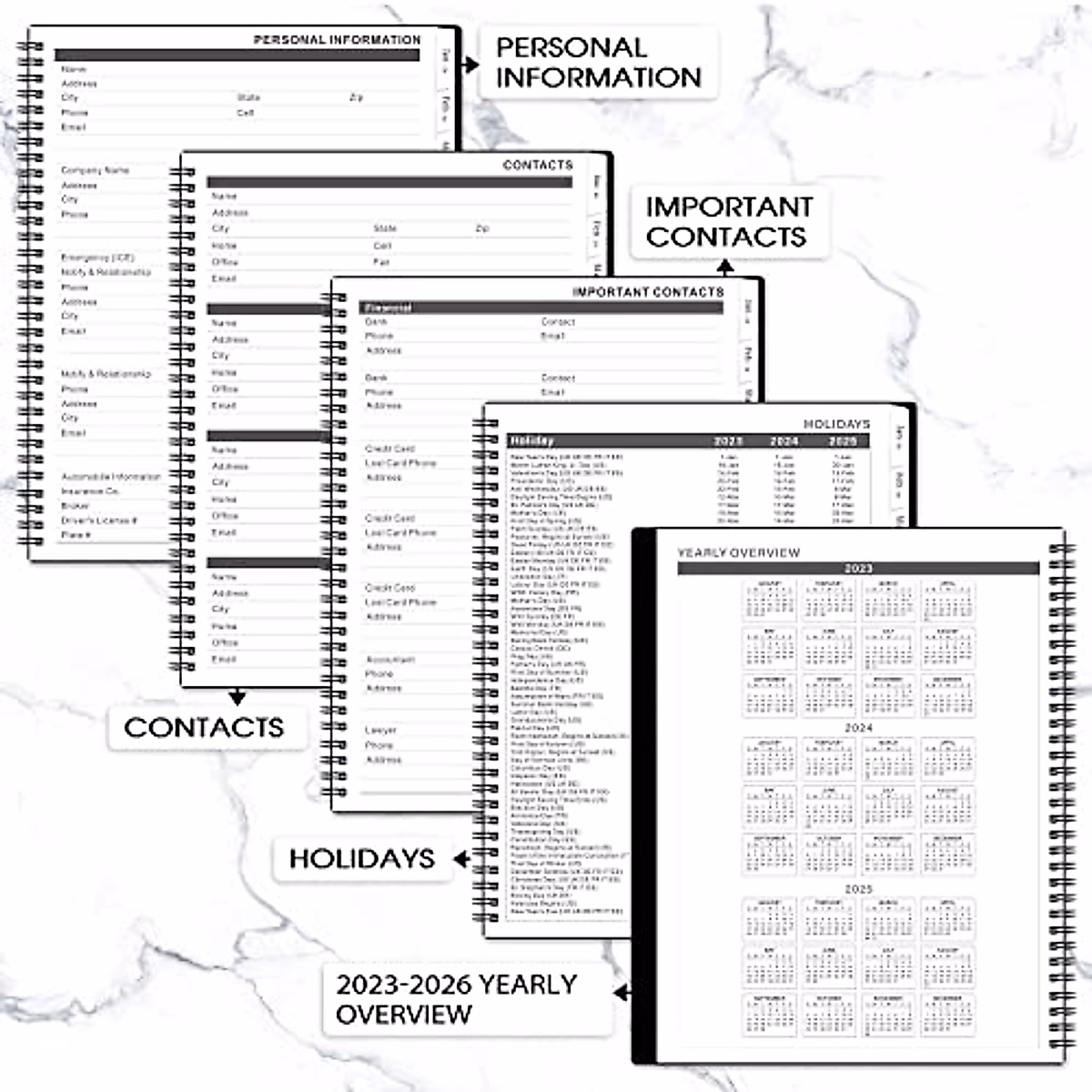 2023-2026 Monthly Planner/Calendar - 3 Year Monthly Planner 2023-2026, July 2023 - June 2026, 9'' x 11'', Calendar Planner with 36 Months Tabs, Double-side Pocket, Holidays, Notes Pages