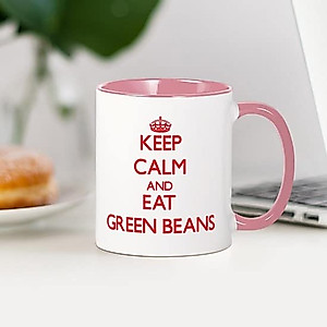 CafePress Keep Calm And Eat Green Beans Mugs Ceramic Coffee Mug, Tea Cup 11 oz