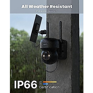 FOAOOD 2K Security Camera Wireless Outdoor, Sloar Camera for Home Security Outside, APP Controls 360° Full Coverage, Color Night Vision, Human Detection, IP65 Waterproof, 2.4G WiFi Connection