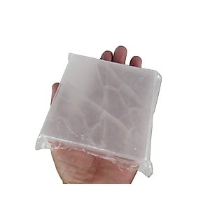 CircuitOffice Flat Polished Selenite Charging Square / Plate / Tile Slab, 3.5-4", Cleanse and Charge Crystals Or Gemstones, for Healing, Metaphysical, Meditation, Wicca, Decoration Or Gift