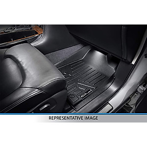 SMARTLINER Custom Fit Floor Mats 3 Row Liner Set Black Compatible with 2018-2023 Chevrolet Traverse with 2nd Row Bucket Seats