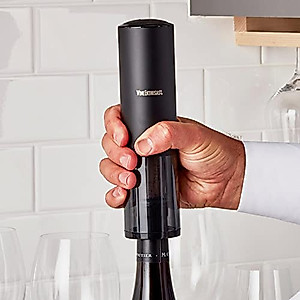 Wine Enthusiast Electric Blue Electric Wine Opener - Automatic Wine Corkscrew - No Button, Easy Open, Wine Key
