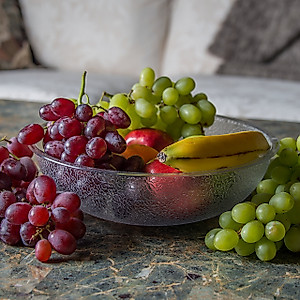 Carlisle FoodService Products CFS 721007 Round Pebbled Salad Serving Bowl, 3.1 Quart, Clear (Pack of 12)