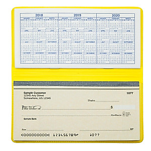 Yellow Vinyl Checkbook Cover, Top Tear Personal Vinyl Checkbook Cover